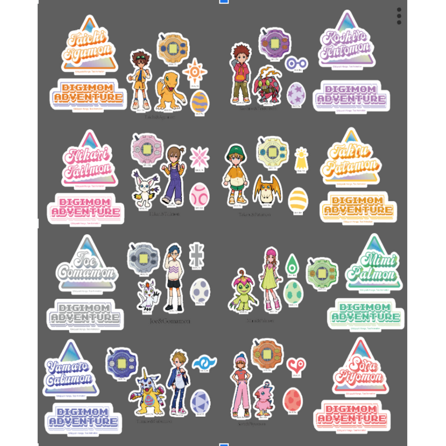 Digimon - Pop Up Store Exclusive - Digimon Colorful Stickers