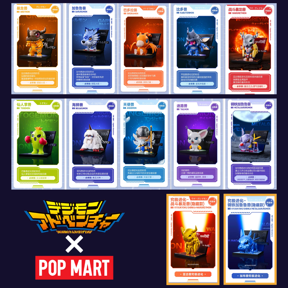 Digimon -Popmart x Digimon Adventure Fridge Magnet Figure (Blind Box)